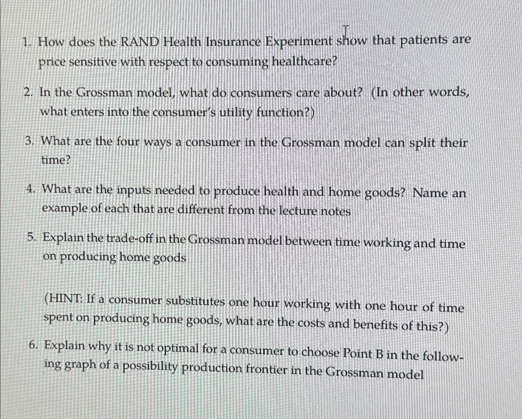Solved How does the RAND Health Insurance Experiment show | Chegg.com