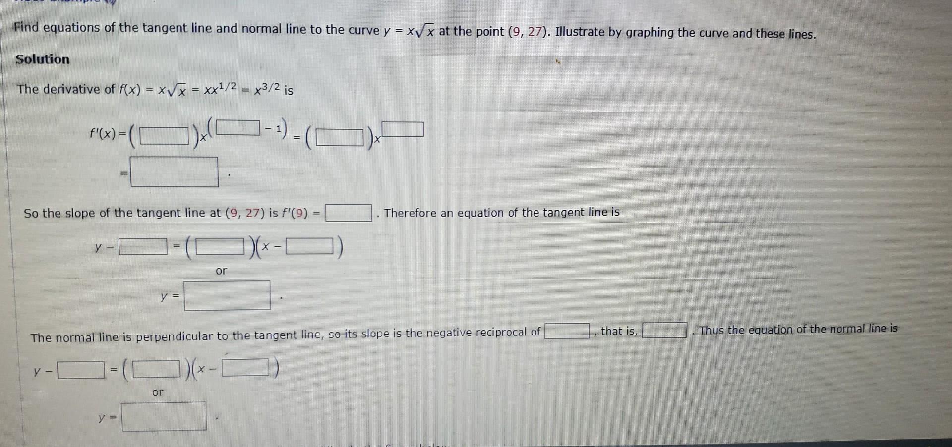 Solved Find equations of the tangent line and normal line to | Chegg.com