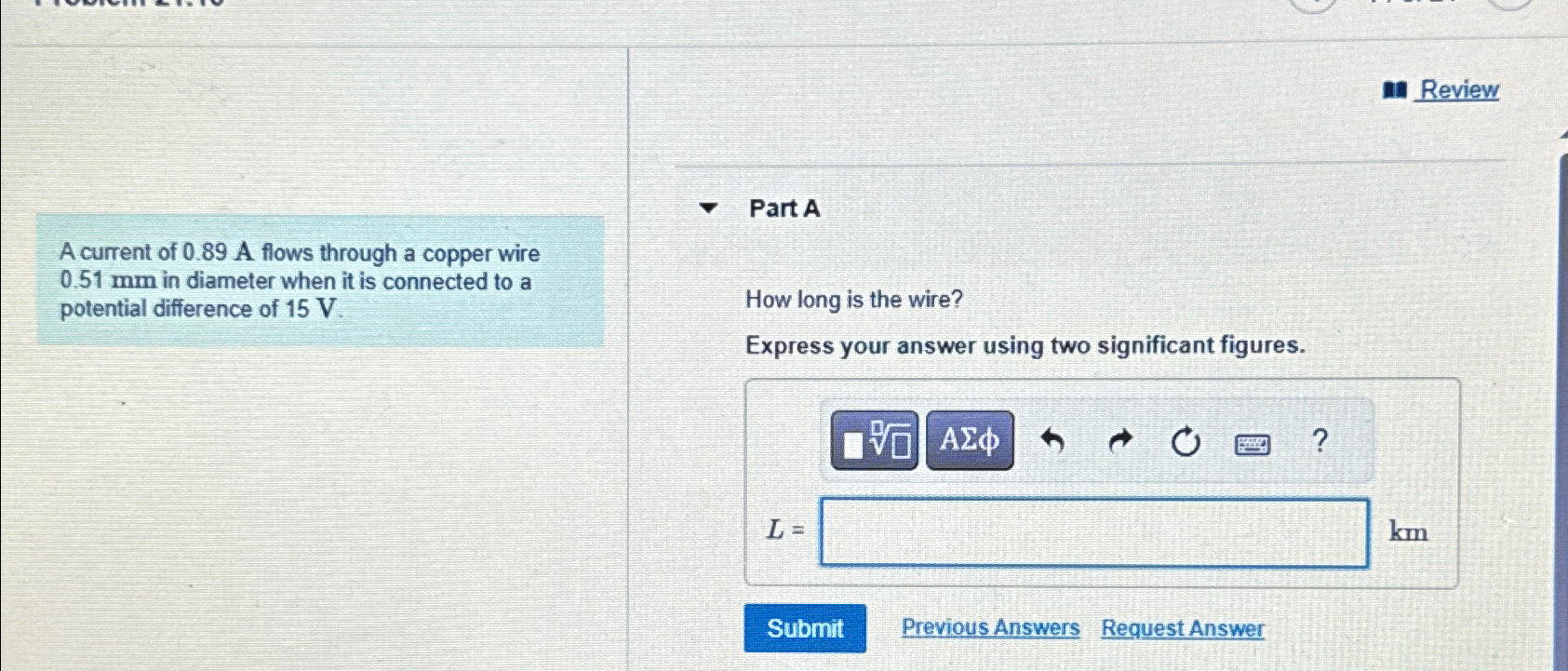 Solved A current of 0.89 ﻿A flows through a copper wire | Chegg.com