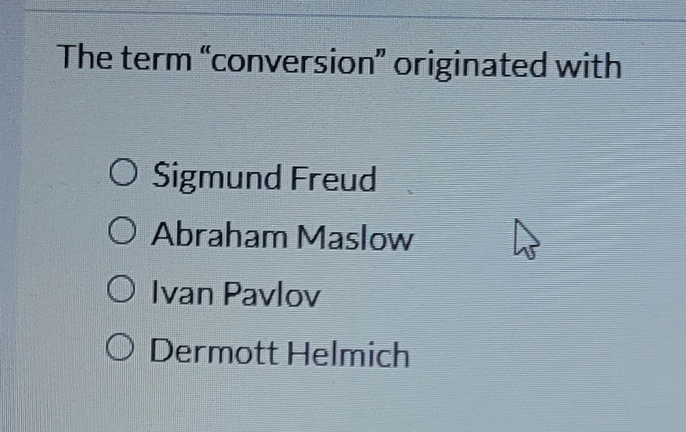 Solved The term "conversion" originated withSigmund | Chegg.com