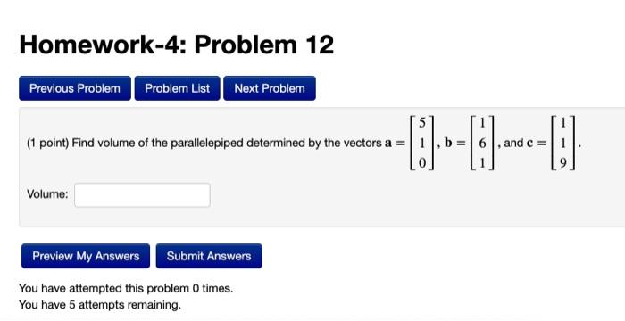 Solved Homework 4 Problem 12 Previous Problem Problem List