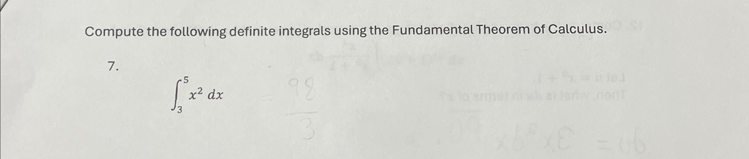 Solved Compute the following definite integrals using the | Chegg.com