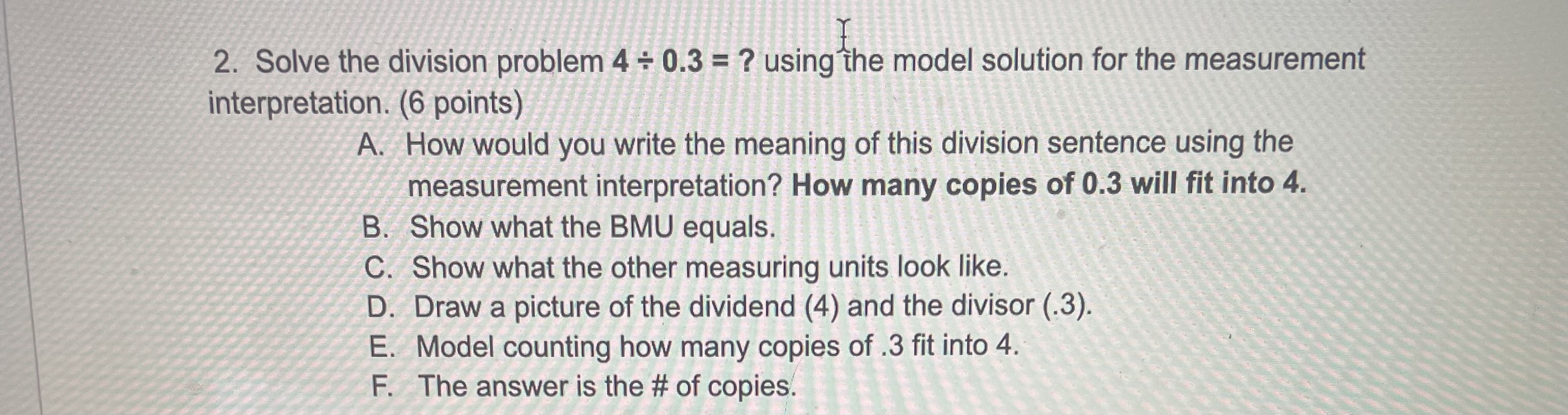 Solved Solve the division problem 4÷0.3= ? ﻿using the model | Chegg.com
