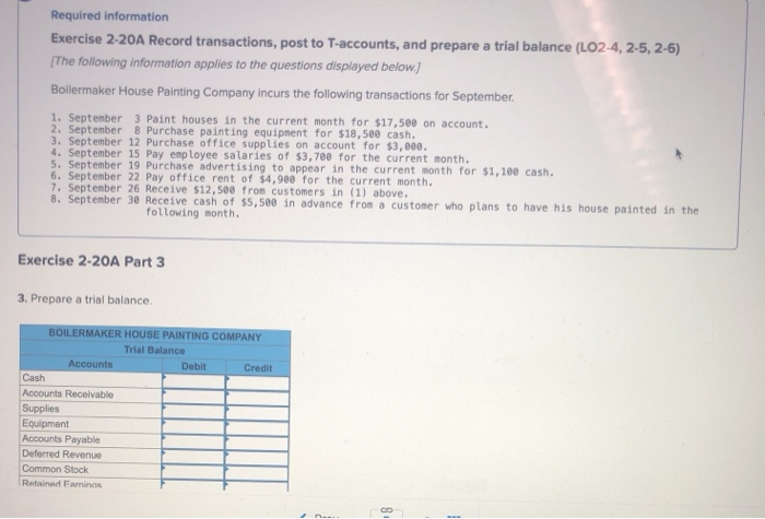 Solved Required information Exercise 2-20A Record | Chegg.com
