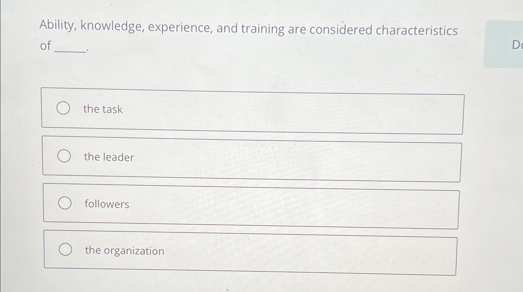 Solved Ability, knowledge, experience, and training are | Chegg.com