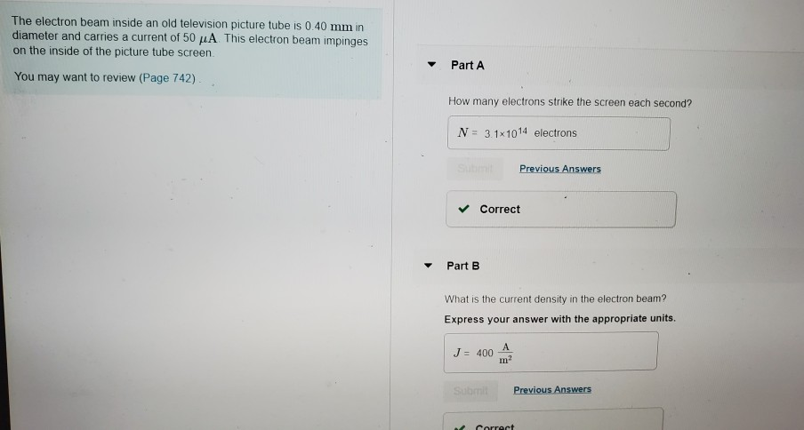 Solved The electron beam inside an old television picture | Chegg.com