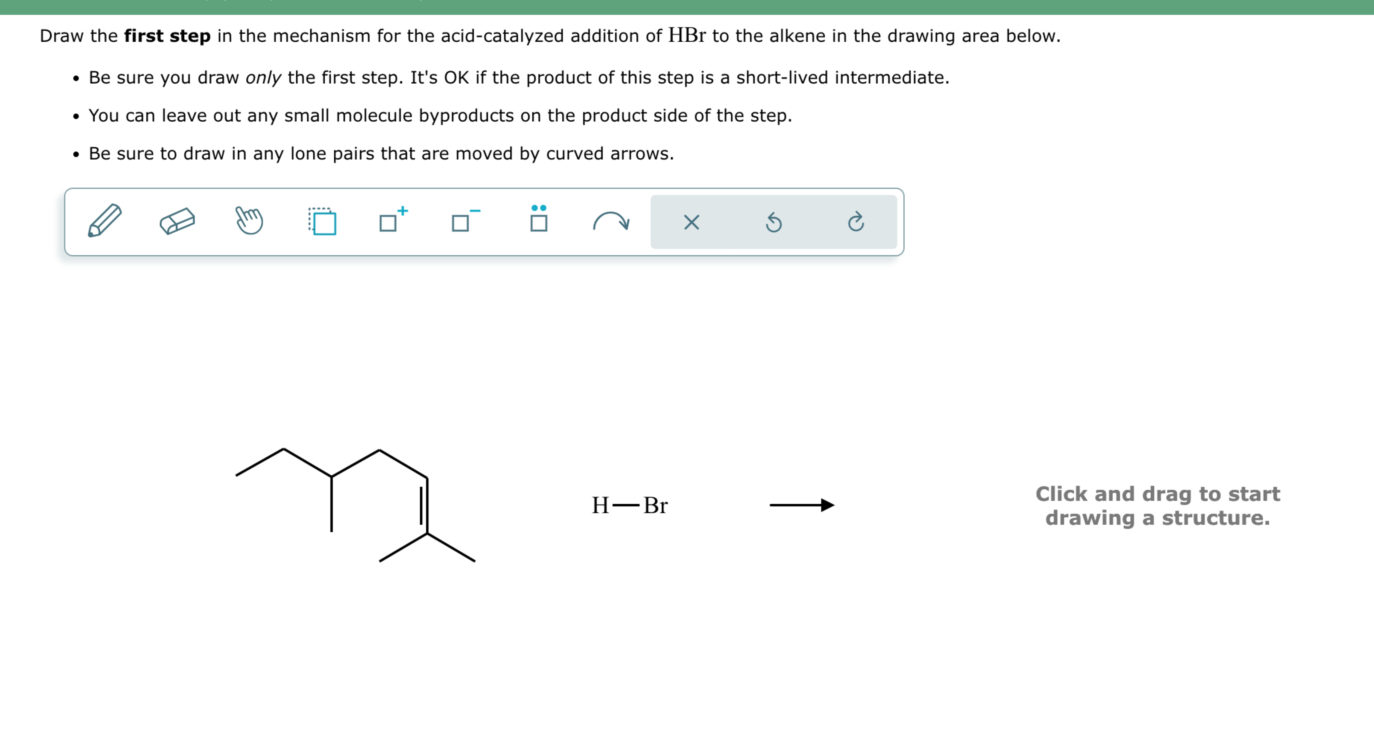 Solved Draw the first step in the mechanism for the | Chegg.com