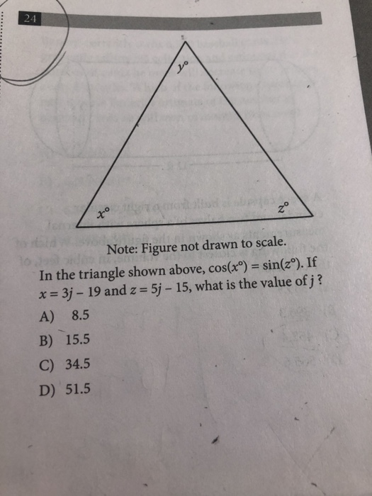 Solved Note: Figure not drawn to scale. In the triangle | Chegg.com