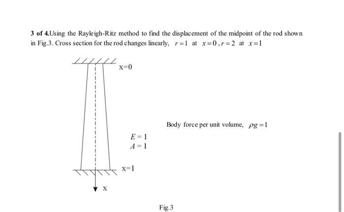 Solved 3 of 4. Using the Rayleigh-Ritz method to find the | Chegg.com