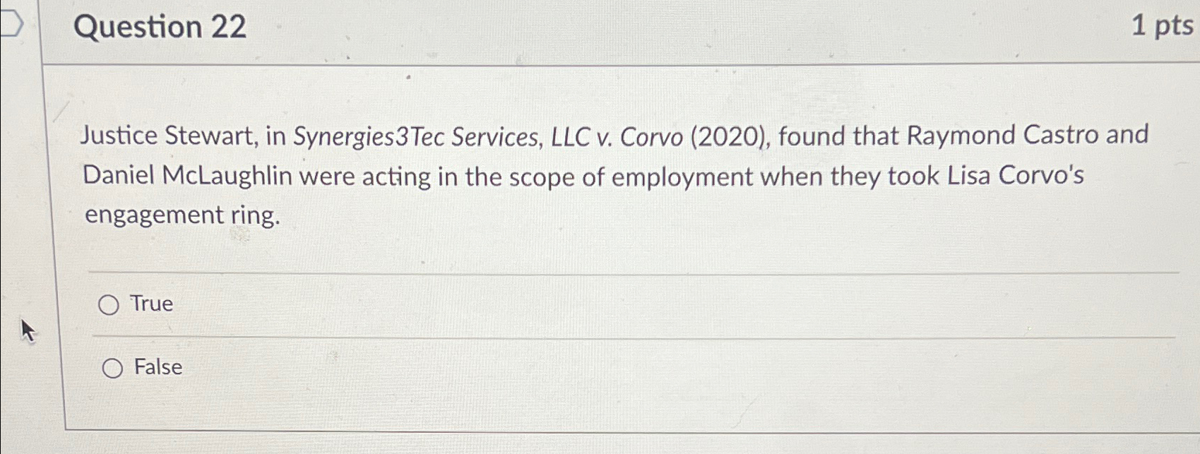 Solved Question 221 ﻿ptsJustice Stewart, in Synergies3Tec | Chegg.com