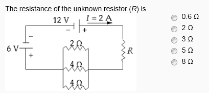 Solved The resistance of the unknown resistor (R) is 0.6 | Chegg.com