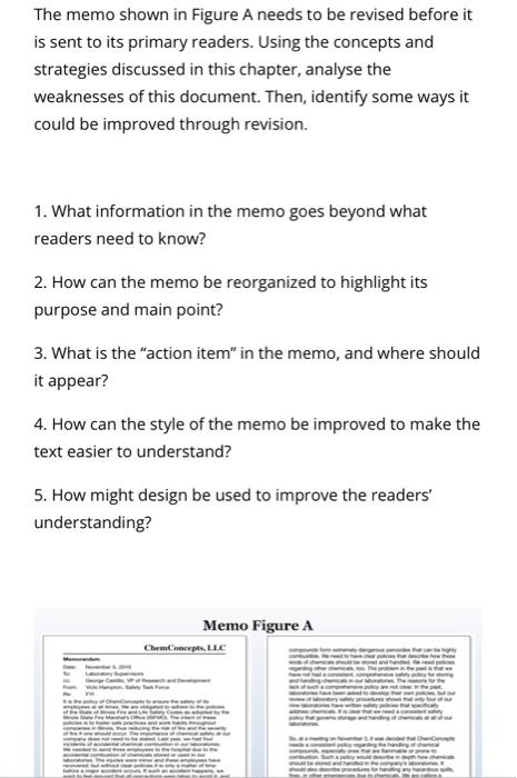 The memo shown in Figure A needs to be revised | Chegg.com