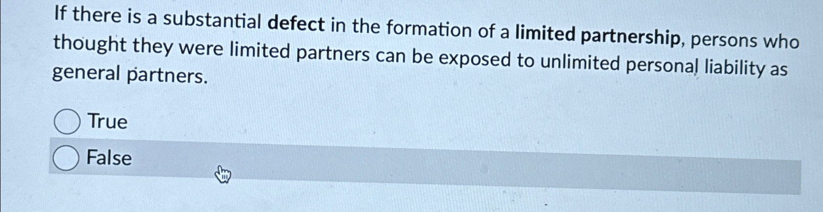 Solved If there is a substantial defect in the formation of | Chegg.com
