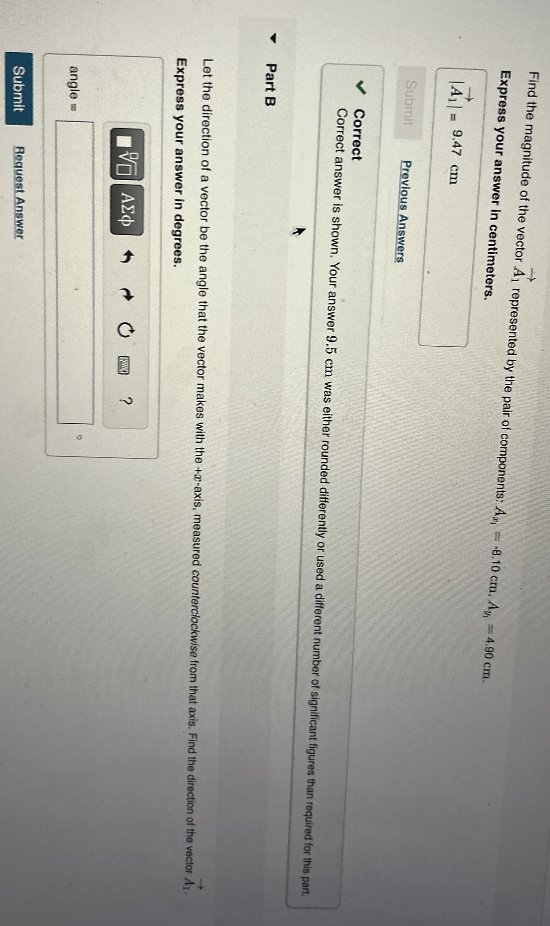Solved Find the magnitude of the vector vec(A1) ﻿represented | Chegg.com