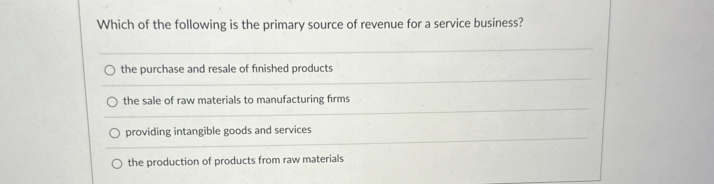 Solved Which of the following is the primary source of | Chegg.com