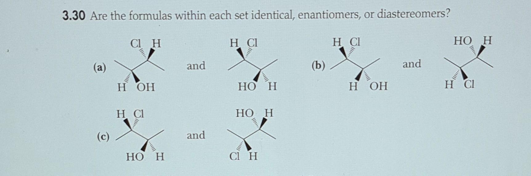 Solved 3.30 Are the formulas within each set identical, | Chegg.com