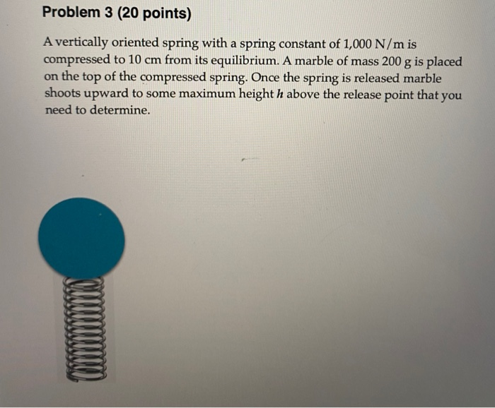 Solved Problem 3 20 Points A Vertically Oriented Spring 6922