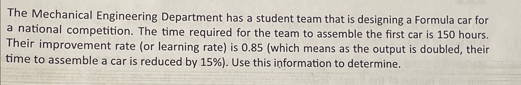 Solved The Mechanical Engineering Department has a student | Chegg.com