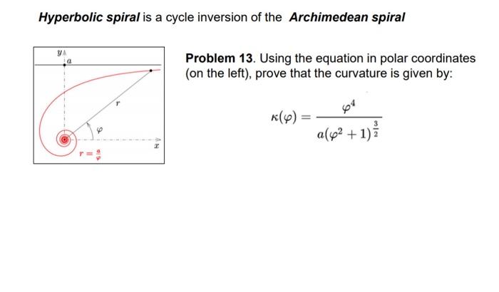 Solved Hyperbolic spiral is a cycle inversion of the | Chegg.com