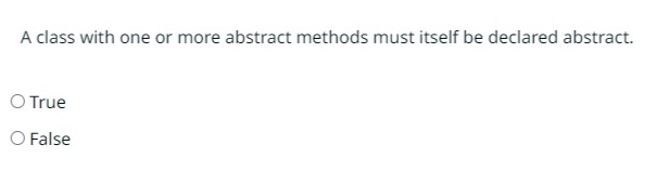 Solved A class with one or more abstract methods must itself | Chegg.com