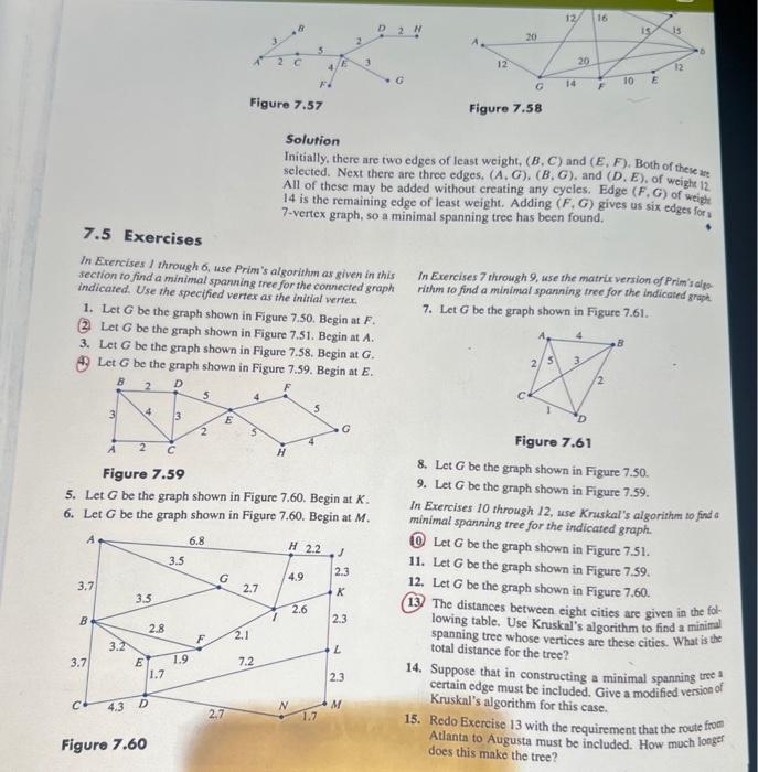 Solved Figure 7.57 Solution Initially, there are two edges | Chegg.com