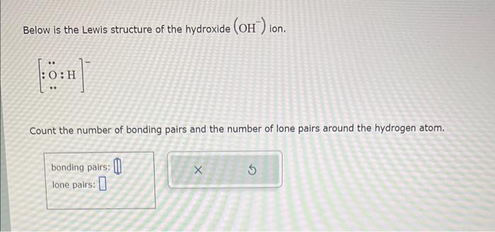 Solved Below is the Lewis structure of the hydroxide | Chegg.com