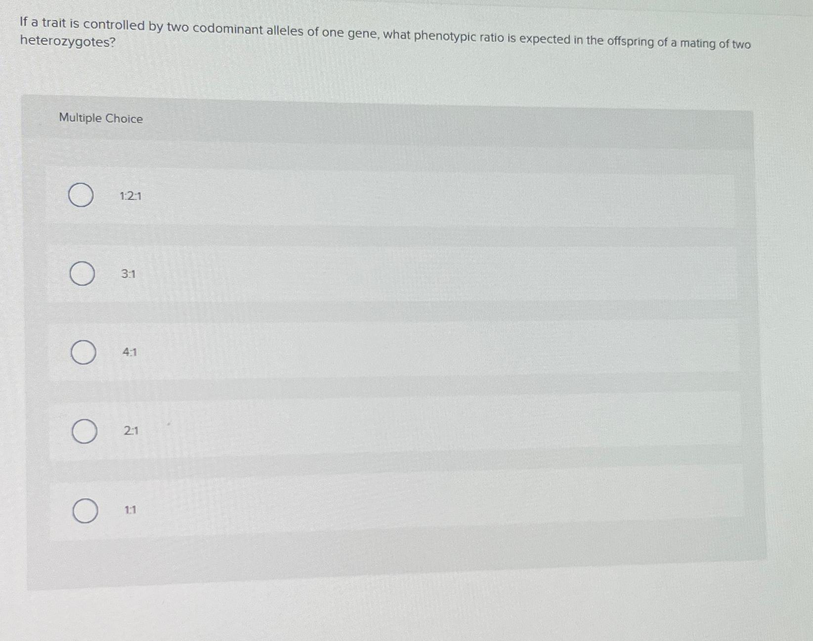 Solved If a trait is controlled by two codominant alleles of | Chegg.com
