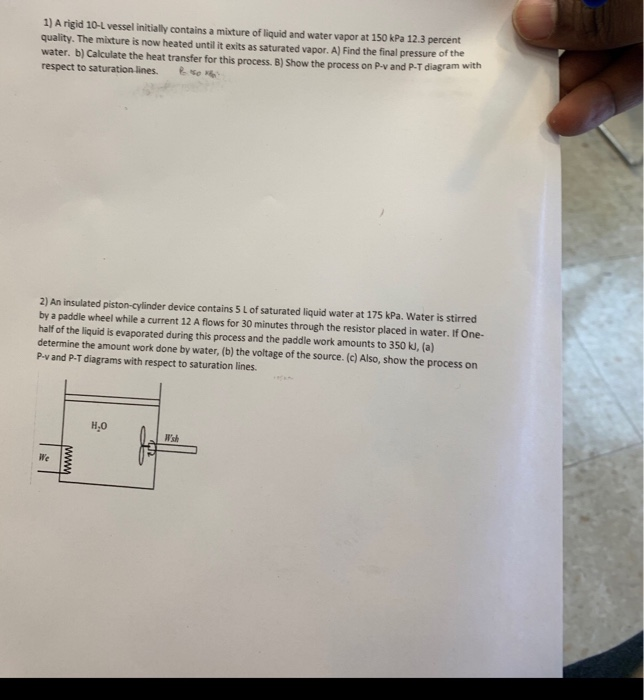 Solved 1) A rigid 10-L vessel initially contains a mixture | Chegg.com