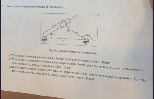 Solved Velocity and Acceleration Analysis of | Chegg.com
