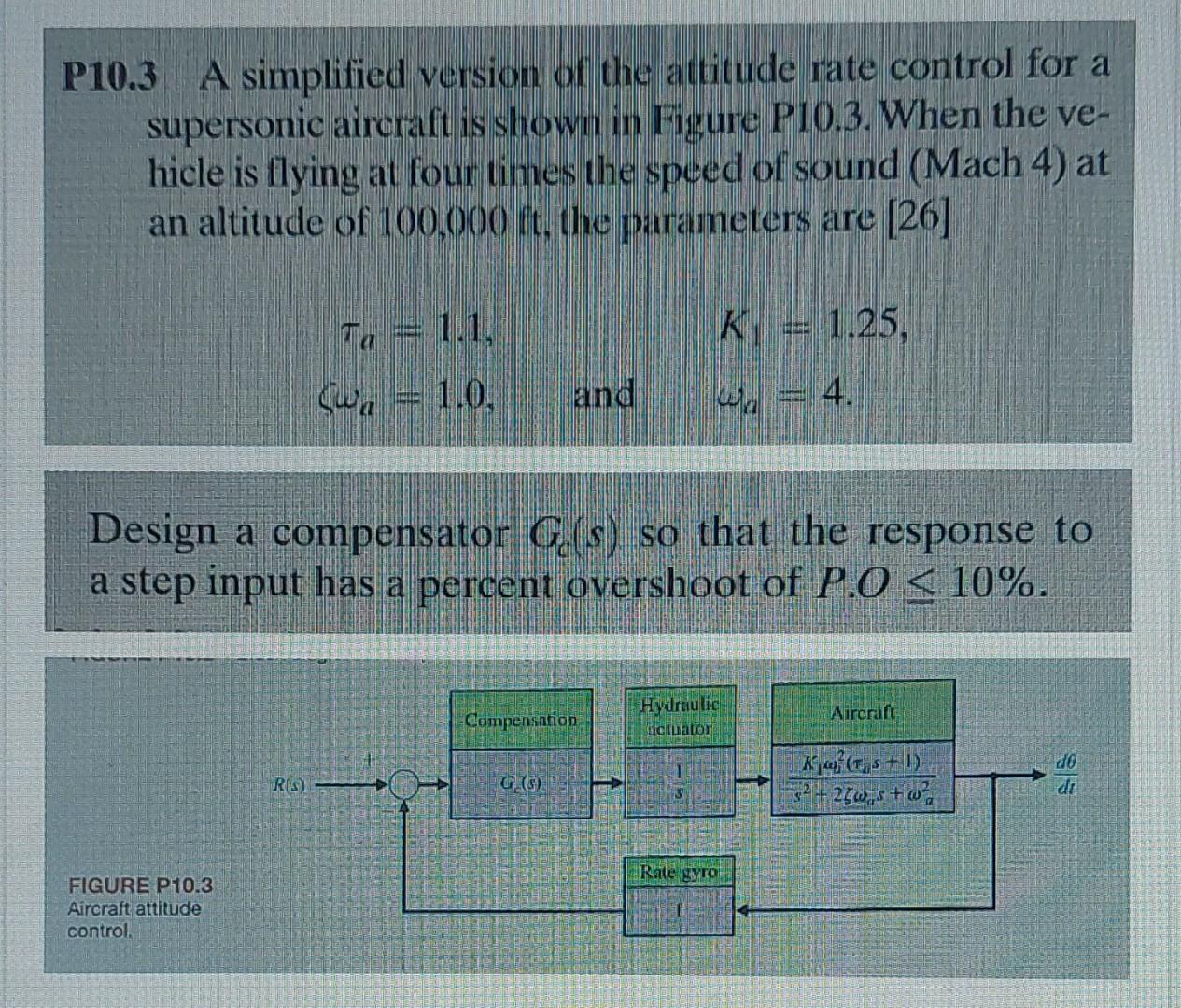 Solved P10.3 A simplified version of the attitude rate | Chegg.com