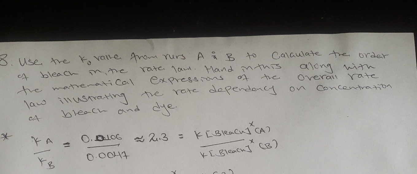 Solved Use the Ko value From runs A ﻿& B ﻿to Calaulate the | Chegg.com