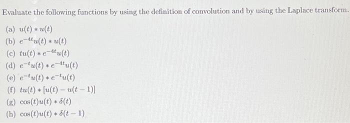 Evaluate the following functions by using the | Chegg.com