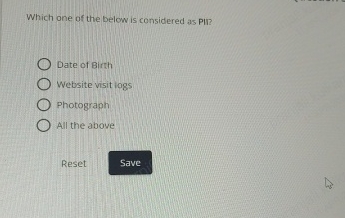 Solved Which one of the below is considered as PII?Date of | Chegg.com