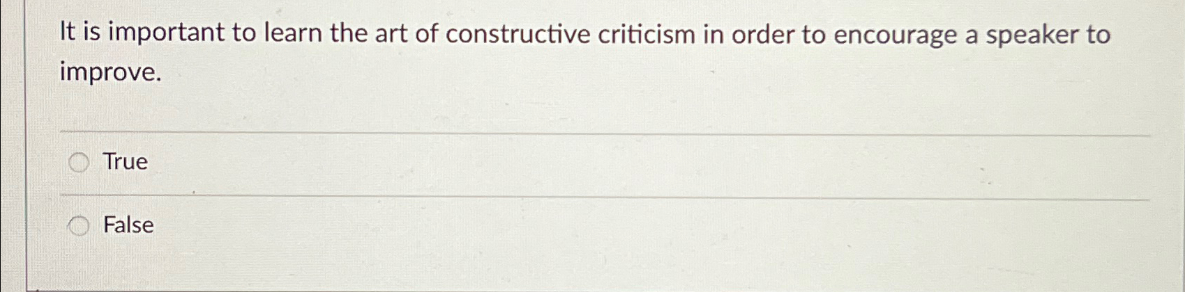 Solved It is important to learn the art of constructive | Chegg.com