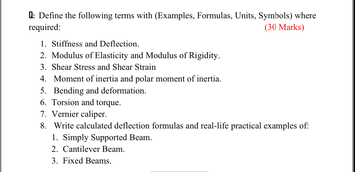 Solved Q: Define the following terms with (Examples, | Chegg.com