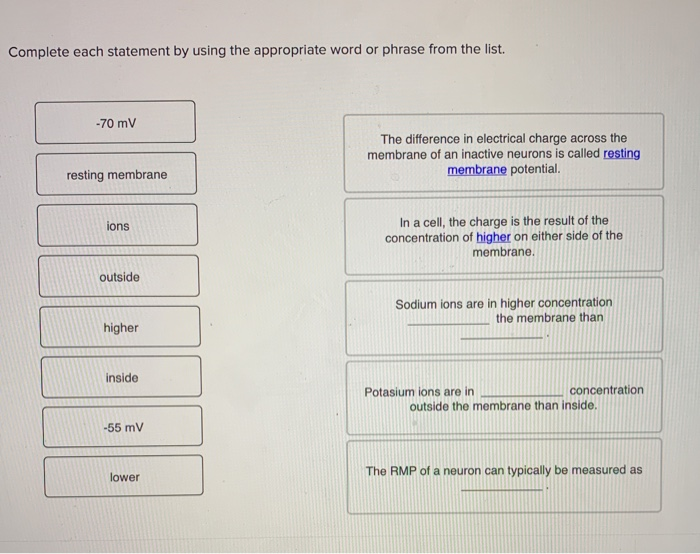Solved Complete each statement by using the appropriate word | Chegg.com