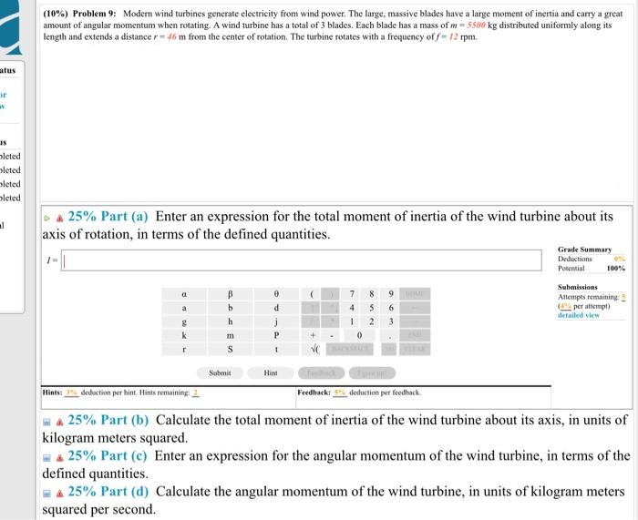 Solved (10\%) Problem 9: Modern wind turbines generate | Chegg.com