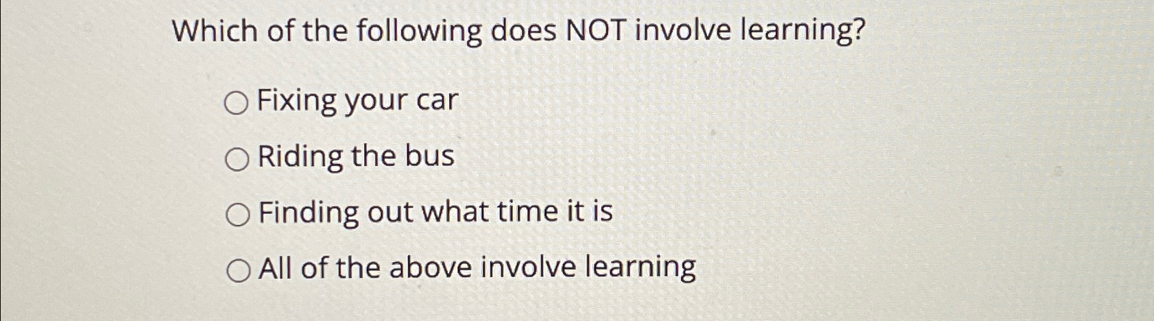 Solved Which of the following does NOT involve | Chegg.com