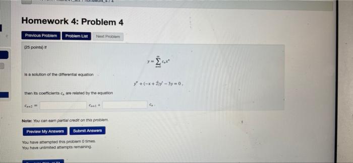 Solved Homework 4 Problem 4 Previous Problem Problem List