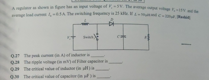 A regulator as shown in figure has an input voltage | Chegg.com