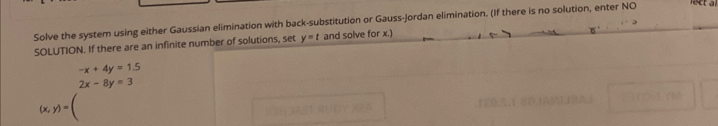Solved Solve the system using either Gaussian elimination | Chegg.com