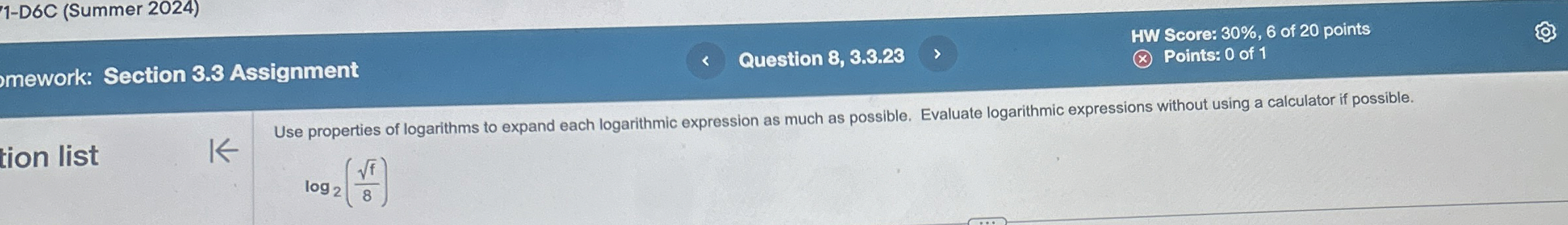 Solved 1-D6C (Summer 2024)mework: Section 3.3 | Chegg.com