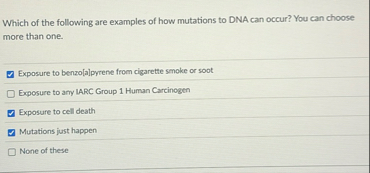 Solved Which of the following are examples of how mutations | Chegg.com