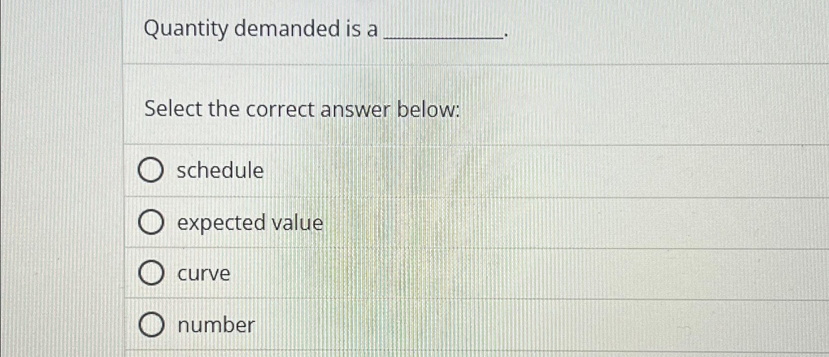 Solved Quantity demanded is aSelect the correct answer | Chegg.com
