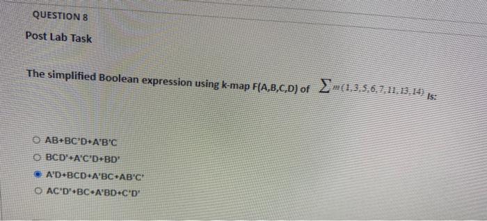 Solved quEstionz Postiablaski The simplified Boolean | Chegg.com