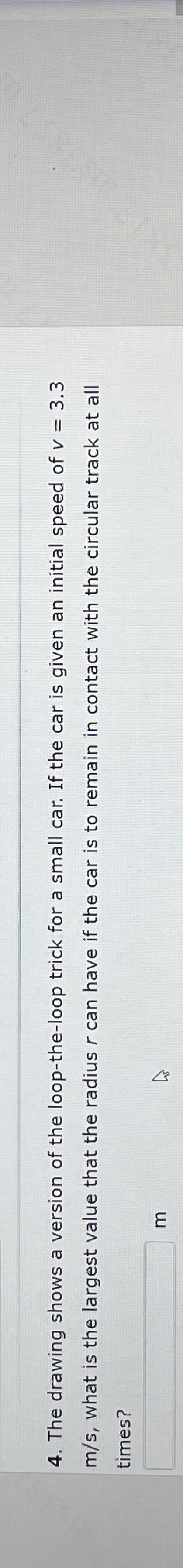 Solved The drawing shows a version of the loop-the-loop | Chegg.com