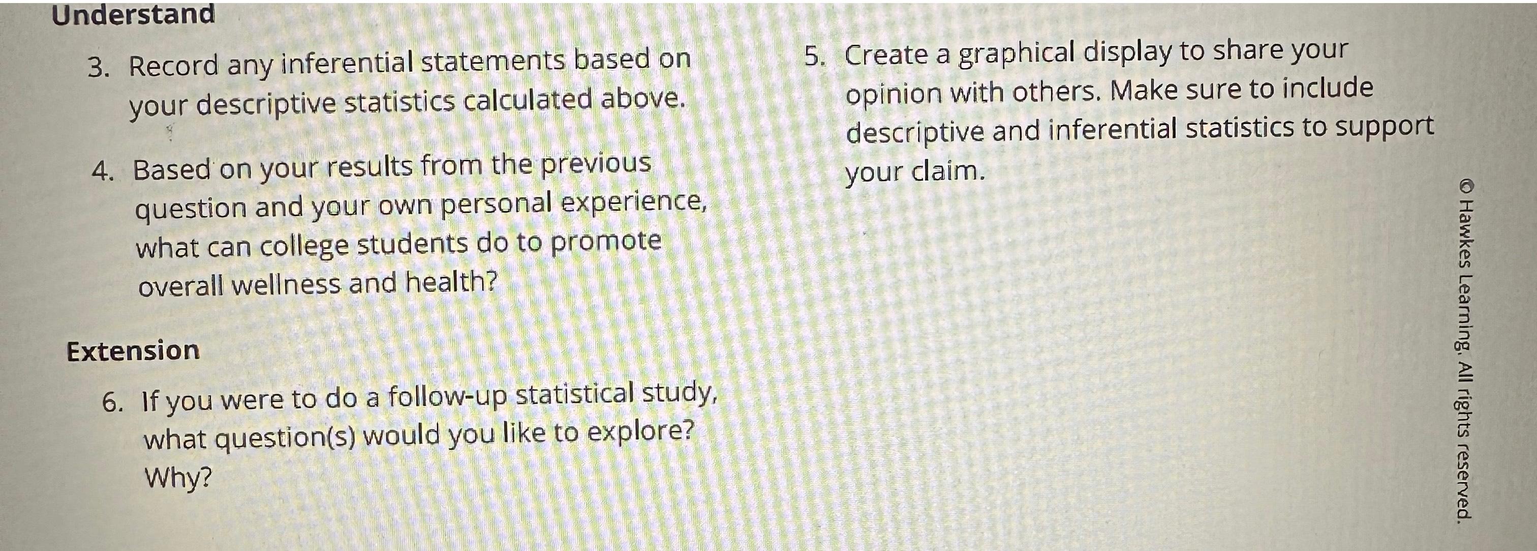 Solved Understand3. ﻿Record any inferential statements based | Chegg.com