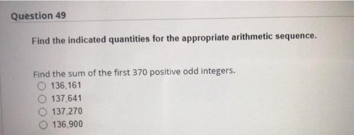 Solved Find the indicated quantities for the appropriate | Chegg.com