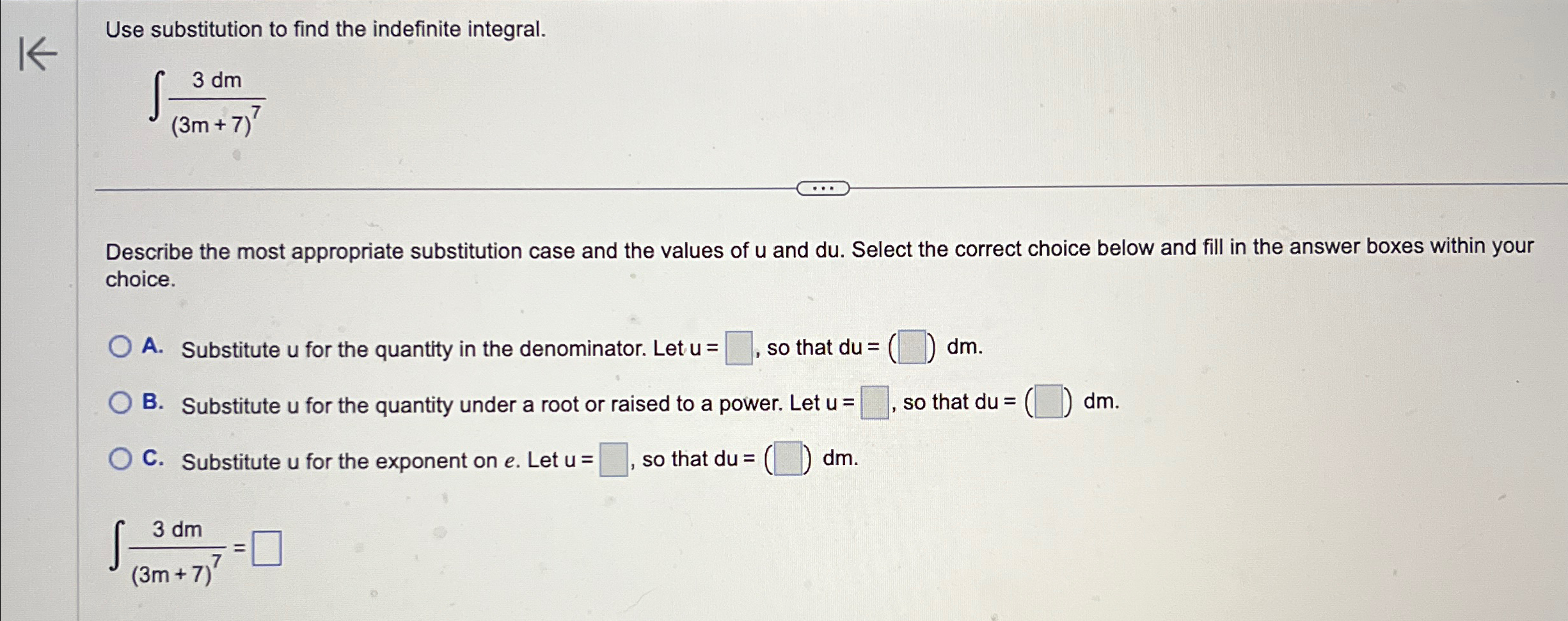 Solved Use substitution to find the indefinite | Chegg.com