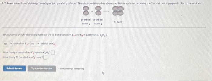 Solved What atomic or hybrid orbitals make up the bond | Chegg.com
